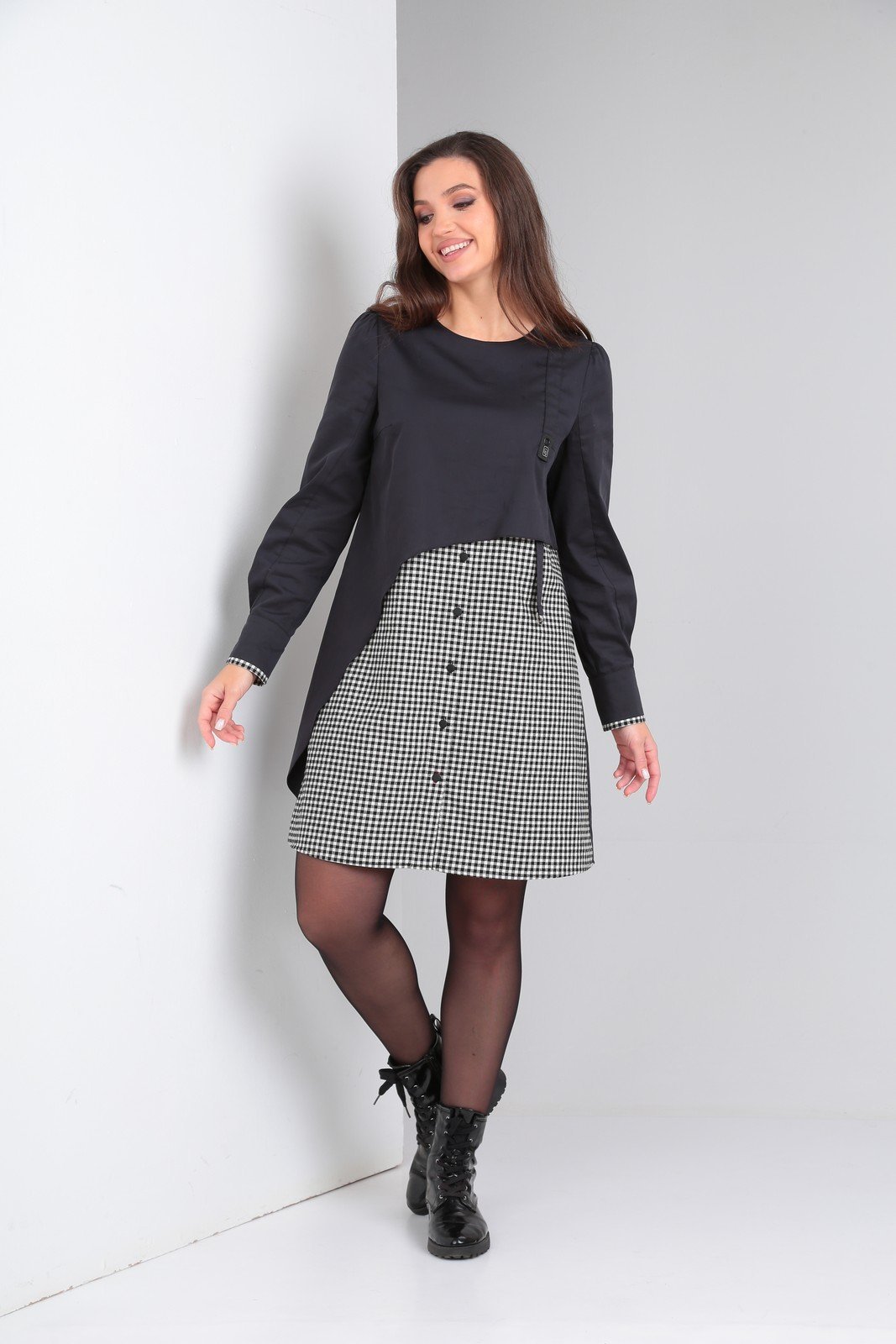 Платье 7609 клетка Tvin купить в интернет магазине | в наличии